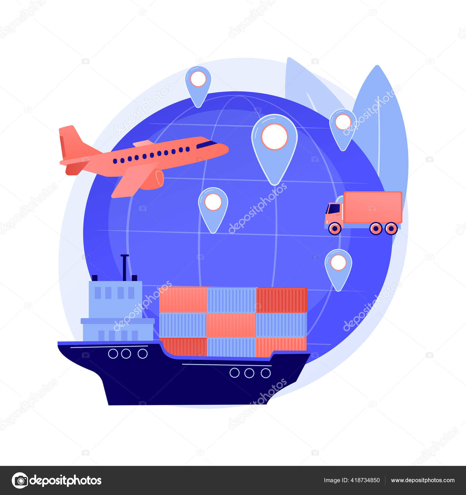 Global transportation system abstract concept vector illustration ...