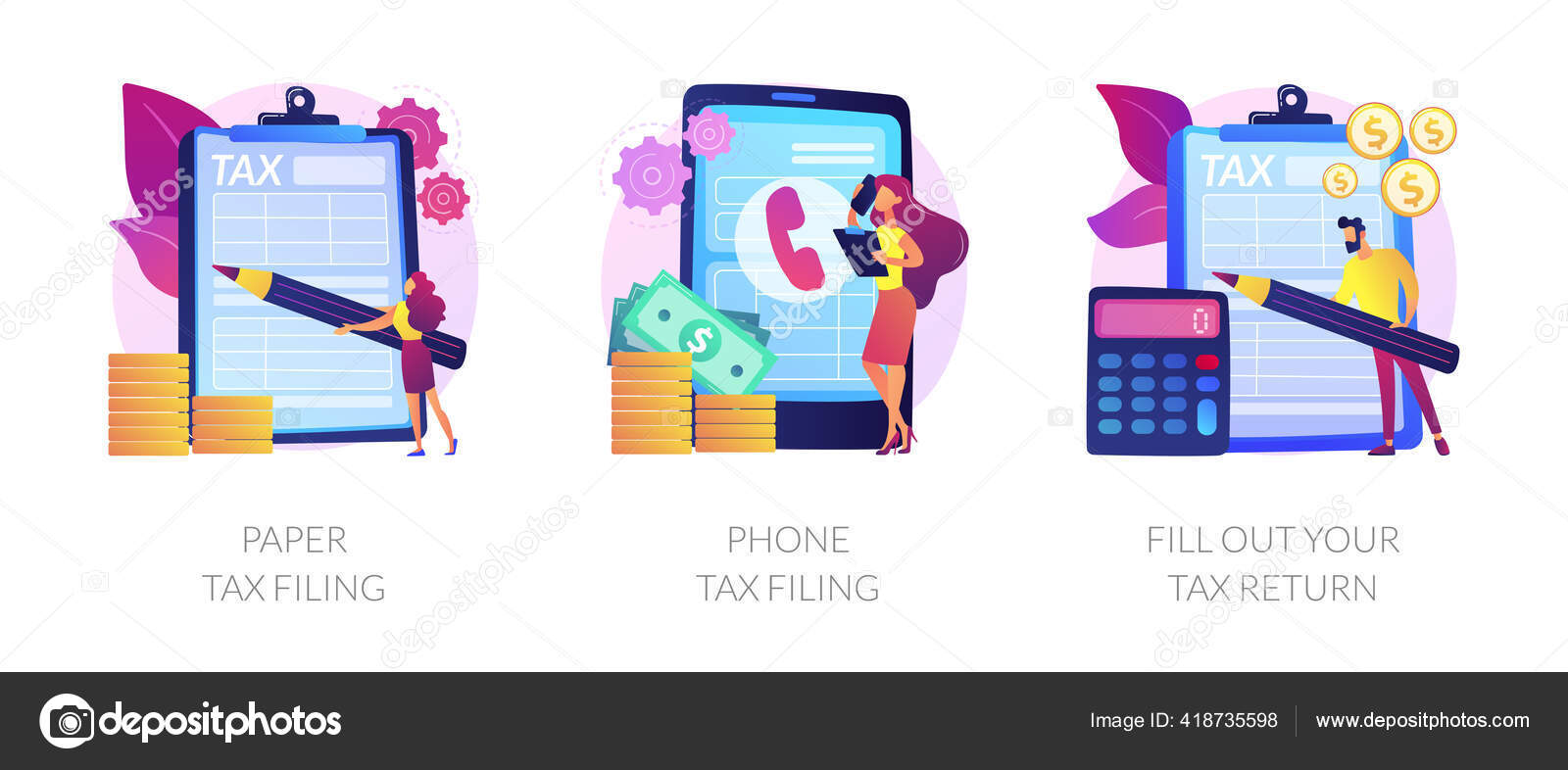 Paper tax filing vector concept metaphors. Stock Vector Image by ...