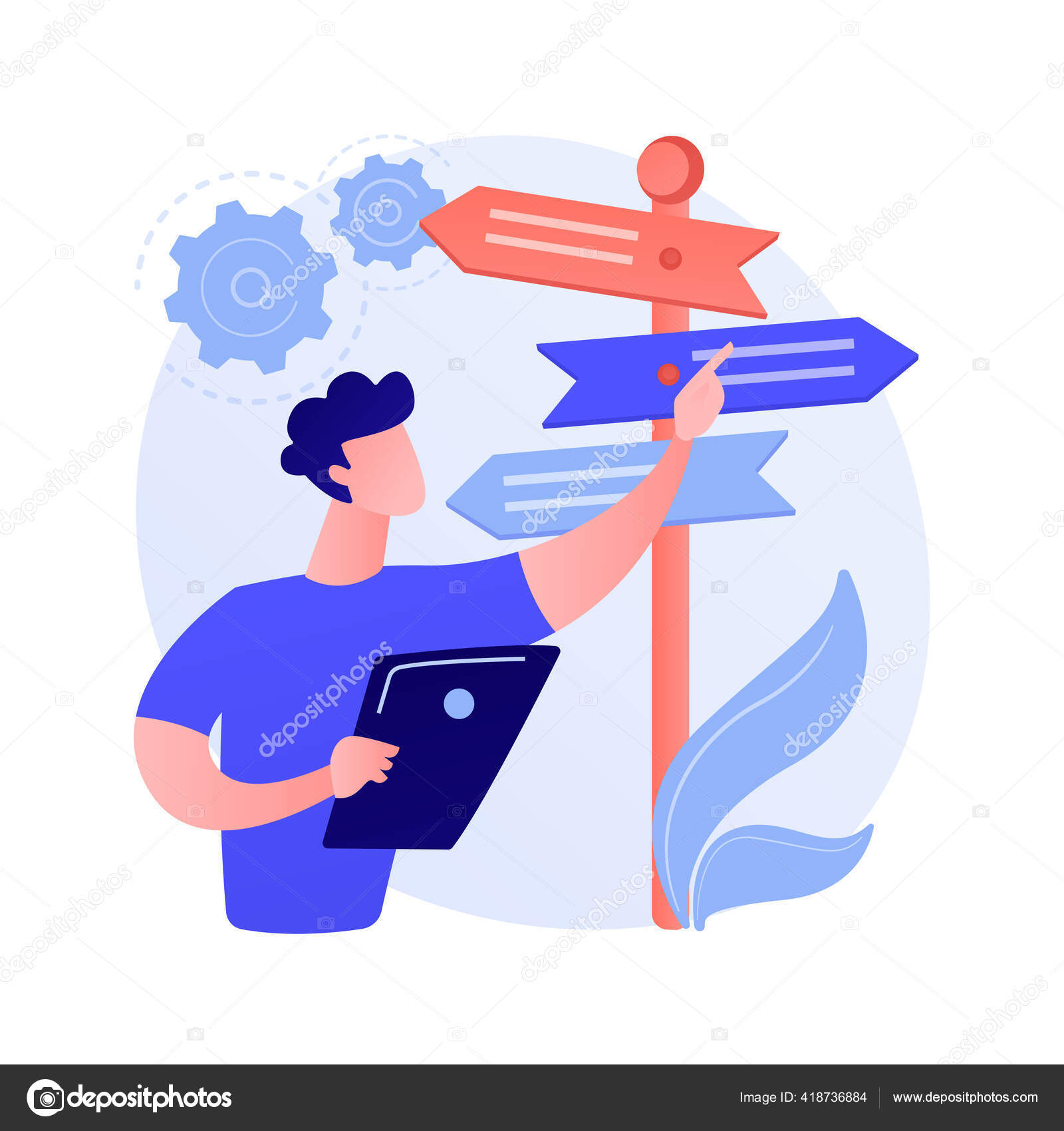 Toma de decisiones abstracta concepto vector ilustración. Vector de ...