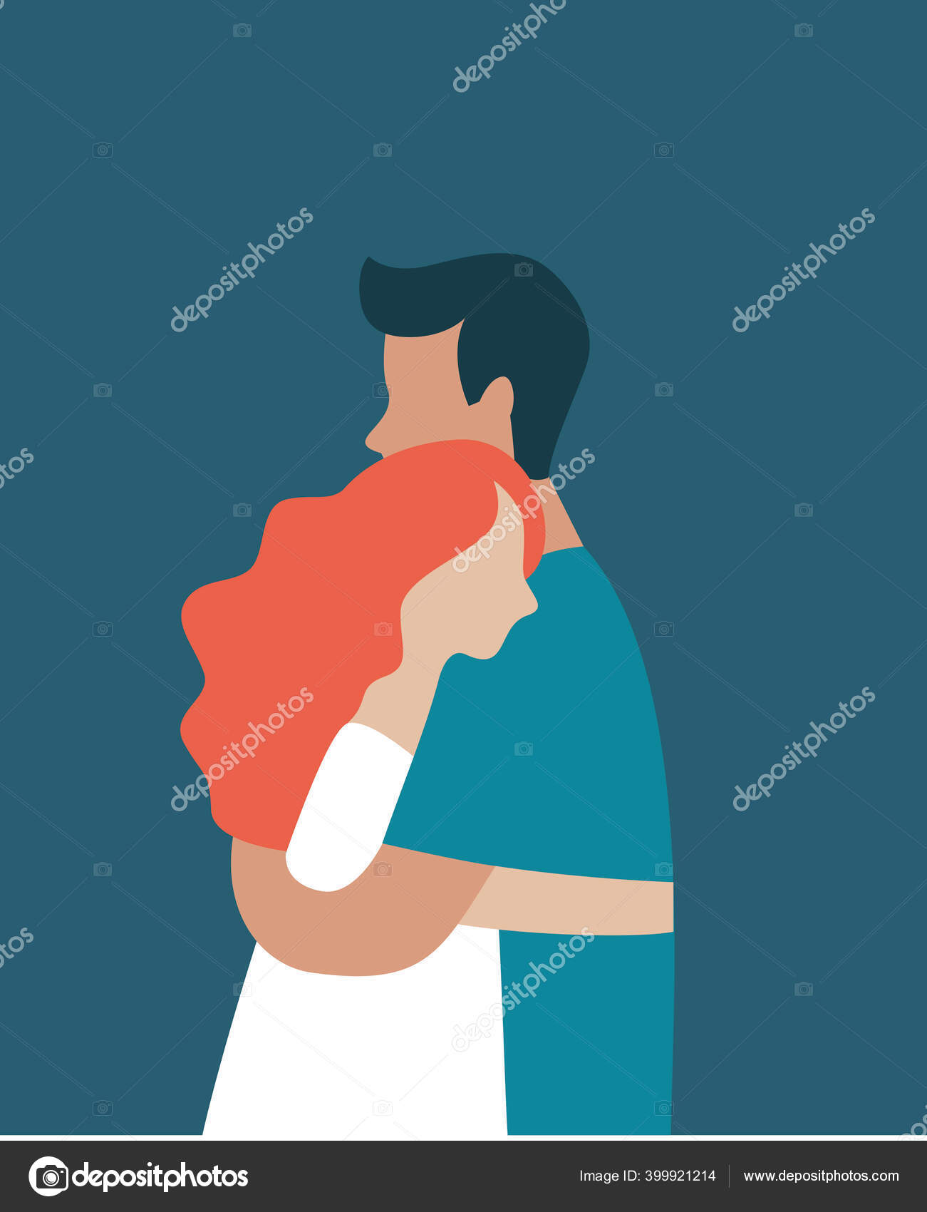 Young People Hugging Each Other Young Couple Embrace Love Care Stock ...