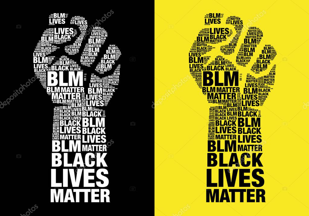 La vida de los negros importa, puño luchador con palabras, blm ...