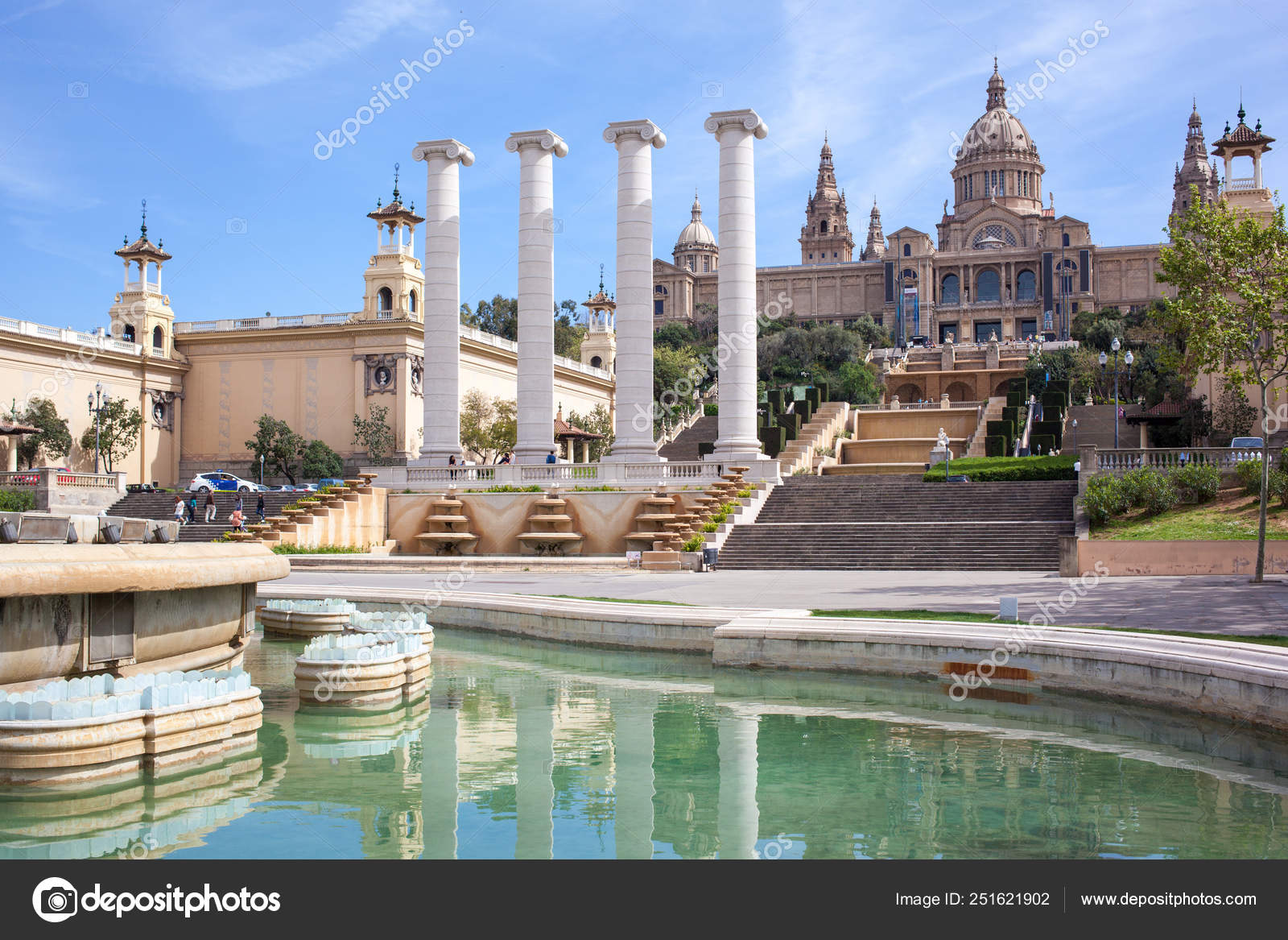 Placa Ispania National Museum Barcelona Spain Summer Day — Stock Photo ...