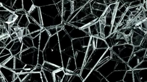 Glass Crack Shatter Slow Motion Alpha Render Animation — Stock Video ...