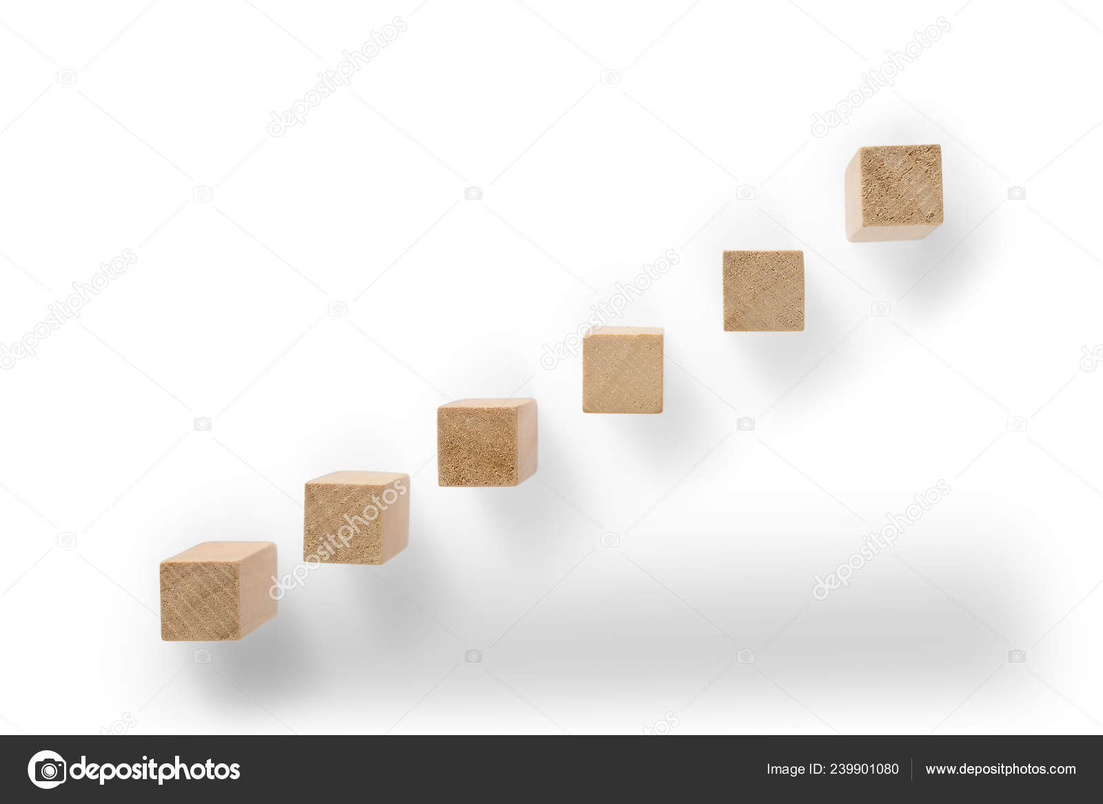 Wood Block Stacking Step Stair Business Concept Growth Success Process ...