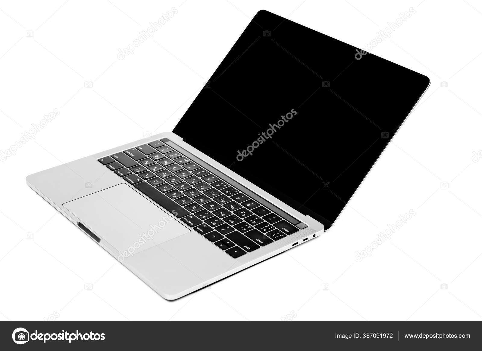 Modern Laptop Computer Isolated White Background — Stock Photo ...