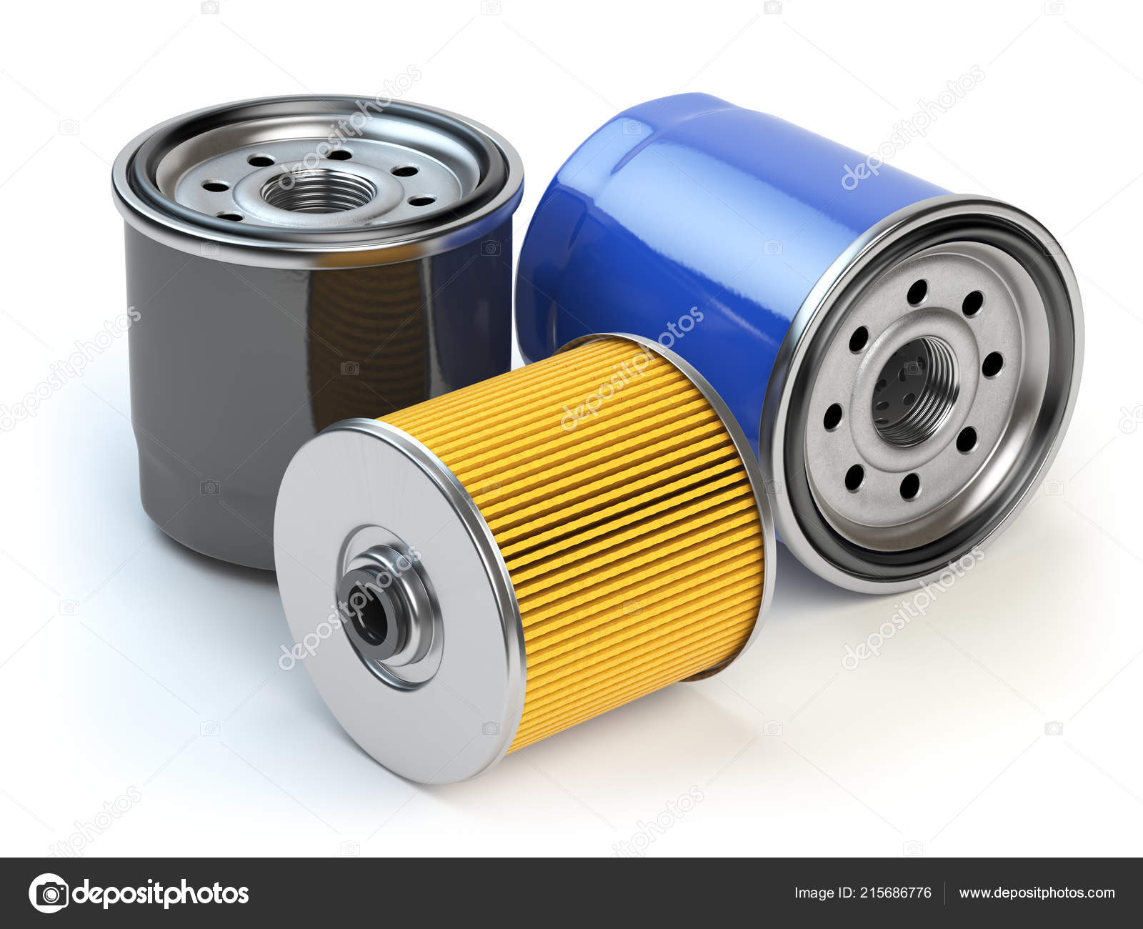 Car Oil Filter Isolated White Background Automobile Spare Part ...