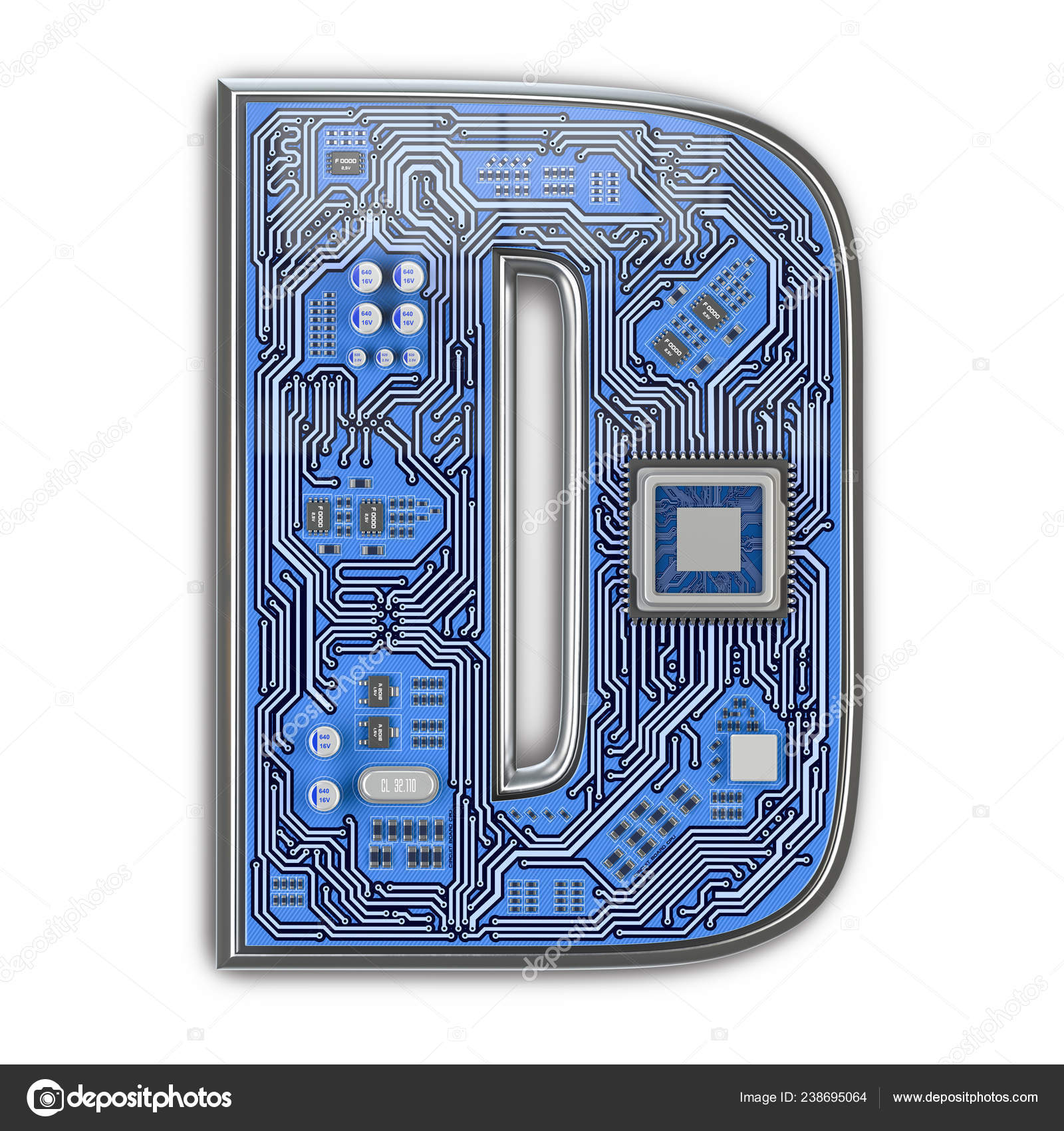 Letra Alfabeto Estilo Placa Circuito Carta Digital Alta Tecnología ...