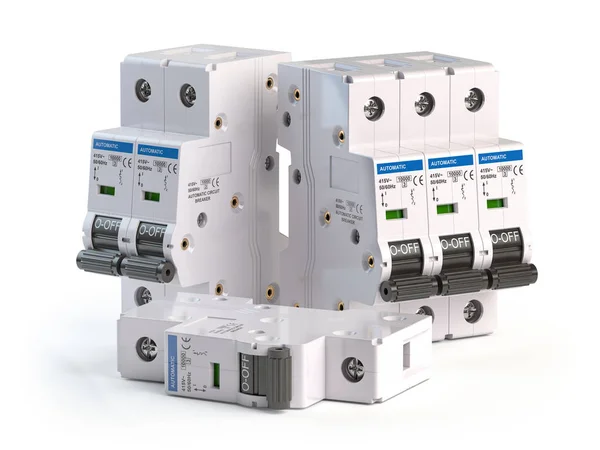 Elecric automatic circuit breaker isolated on white background. Stock ...