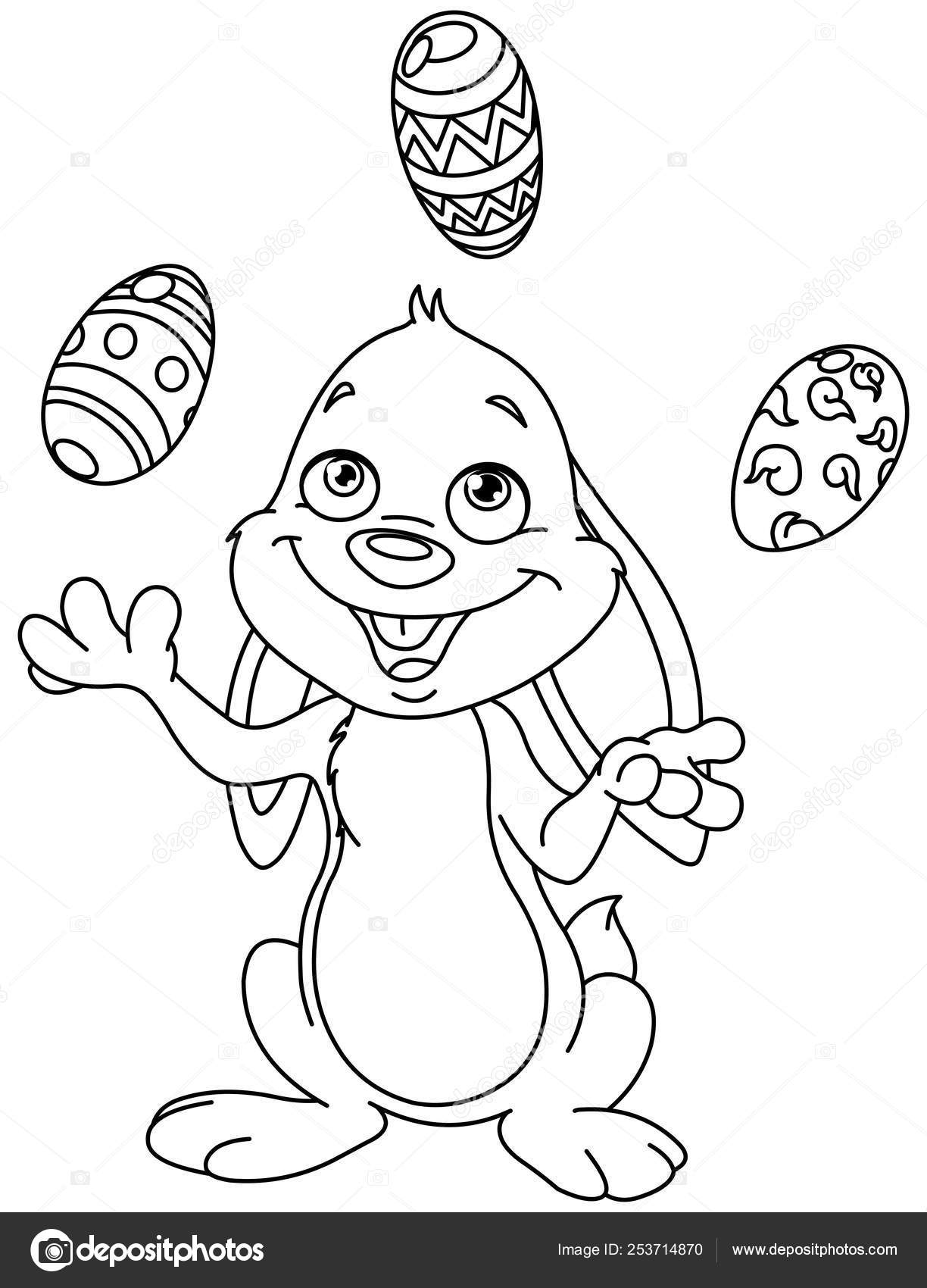 Outlined bunny juggling easter eggs Stock Vector Image by ©yayayoyo ...