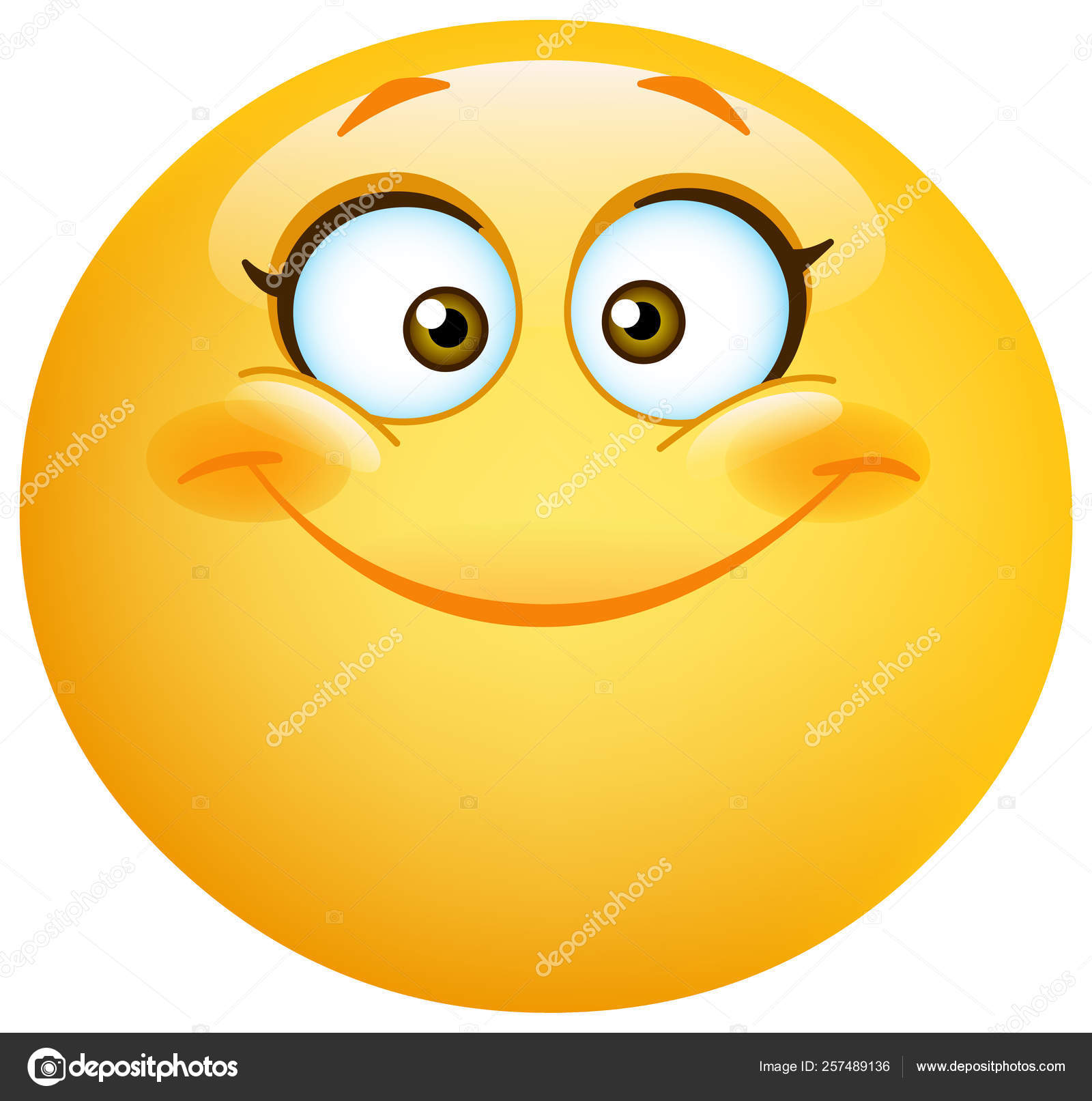 Image vectorielle Joyeux émoticône féminin mignon par ©yayayoyo - 257489136