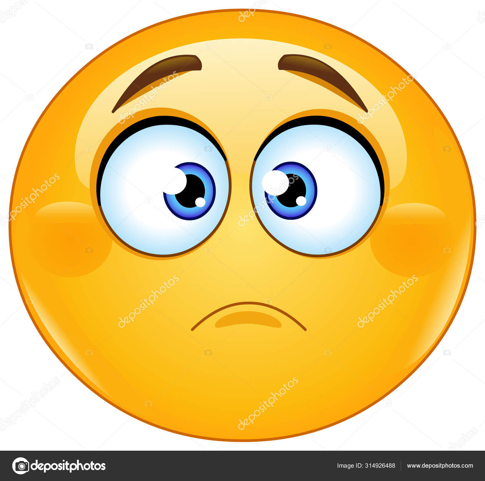 Worried Face Emoticon