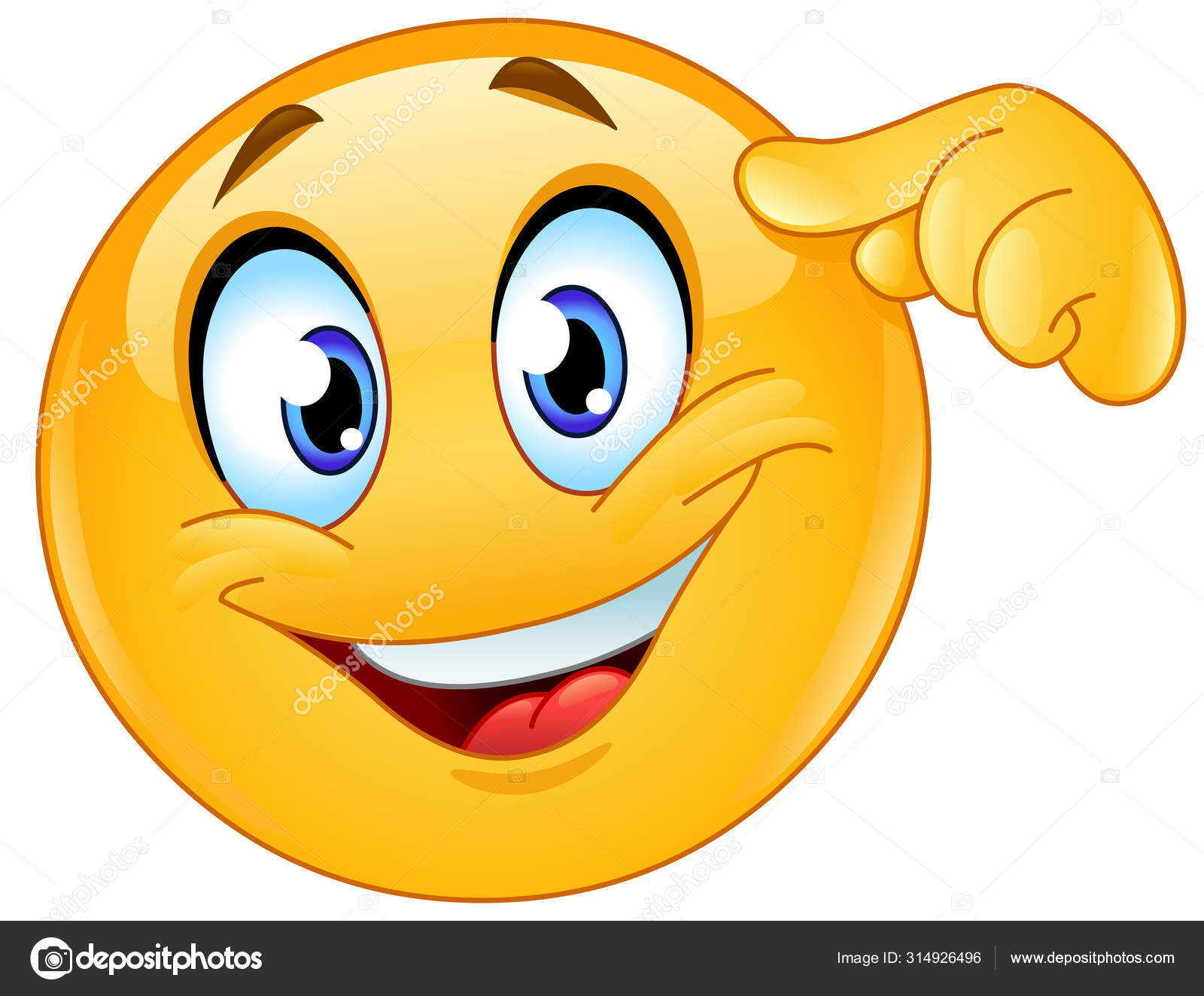 Pointing to forehead emoticon ⬇ Vector Image by © yayayoyo | Vector ...