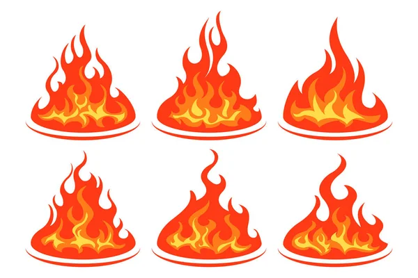 Set of vector fire design elements Stock Illustration by ©Zybr78 #190064052