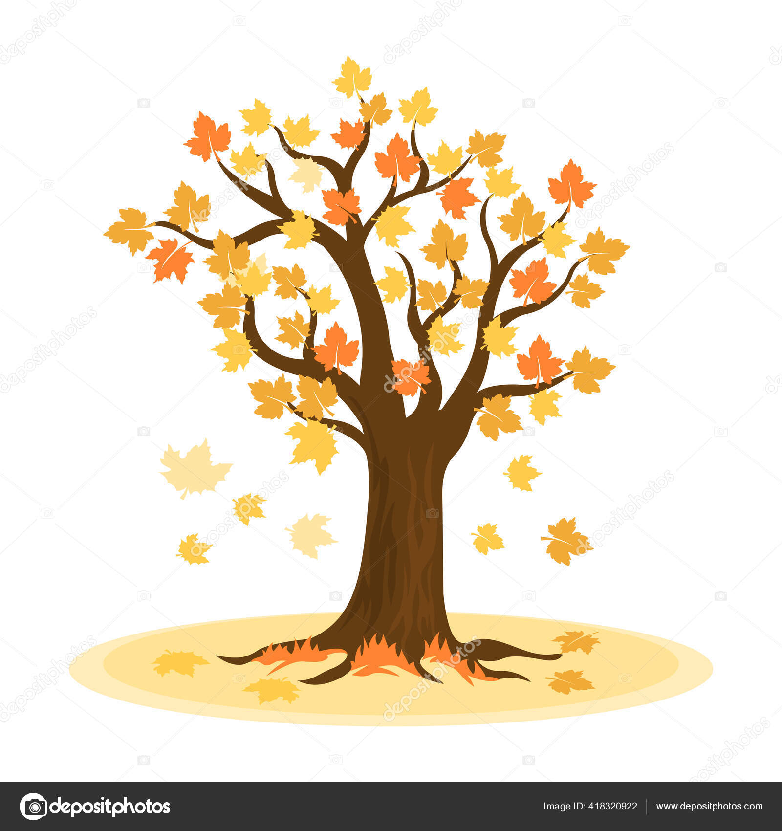 Leaves Falling From Tree Clip Art