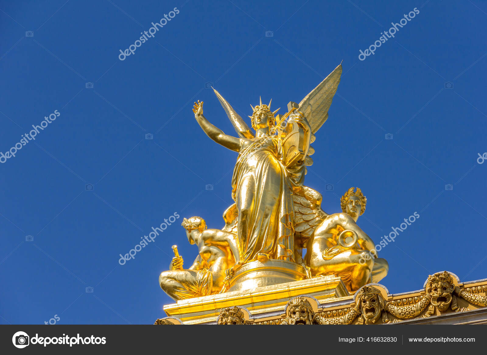 Golden Statue Opera Garnier Paris France Stock Photo by ©gianliguori ...