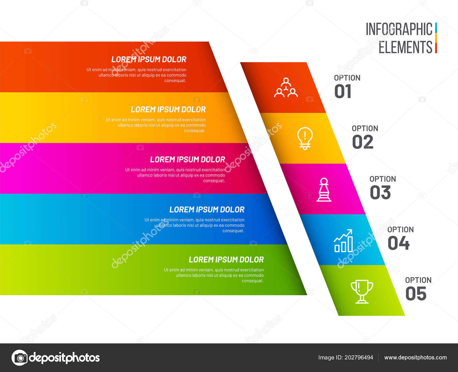 Colorful Infographic Elements Business Growth Success Concept Stock ...