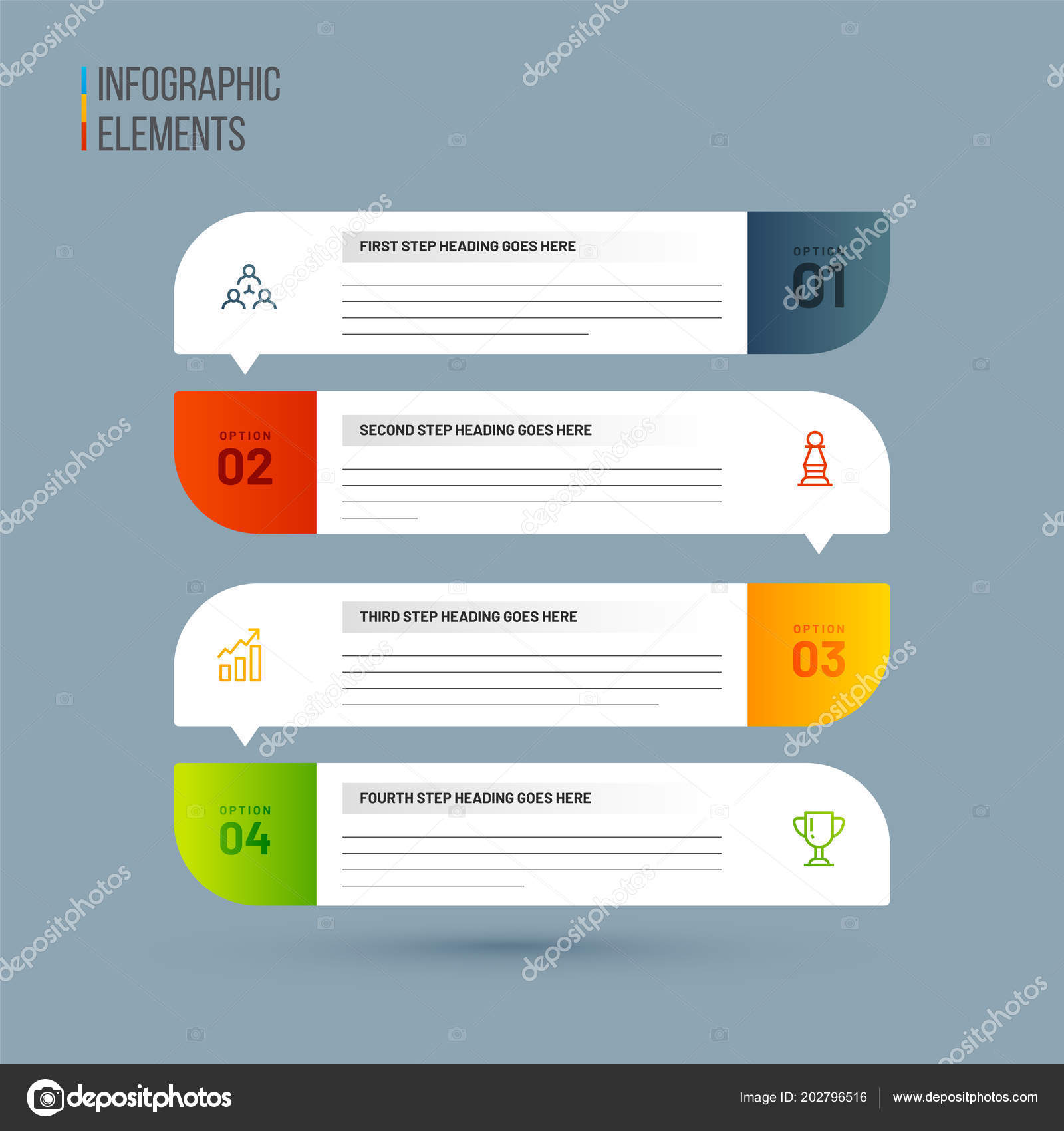 Vector Presentation Levels Infographics Elements Business Icons Stock ...