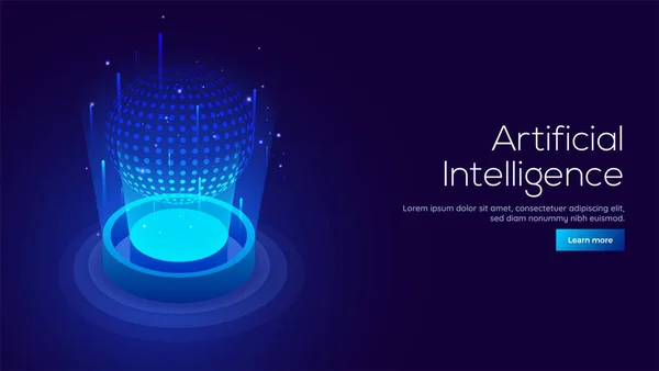 Artificial Intelligence Responsive Web Template Design Lowpoly Humanoid ...