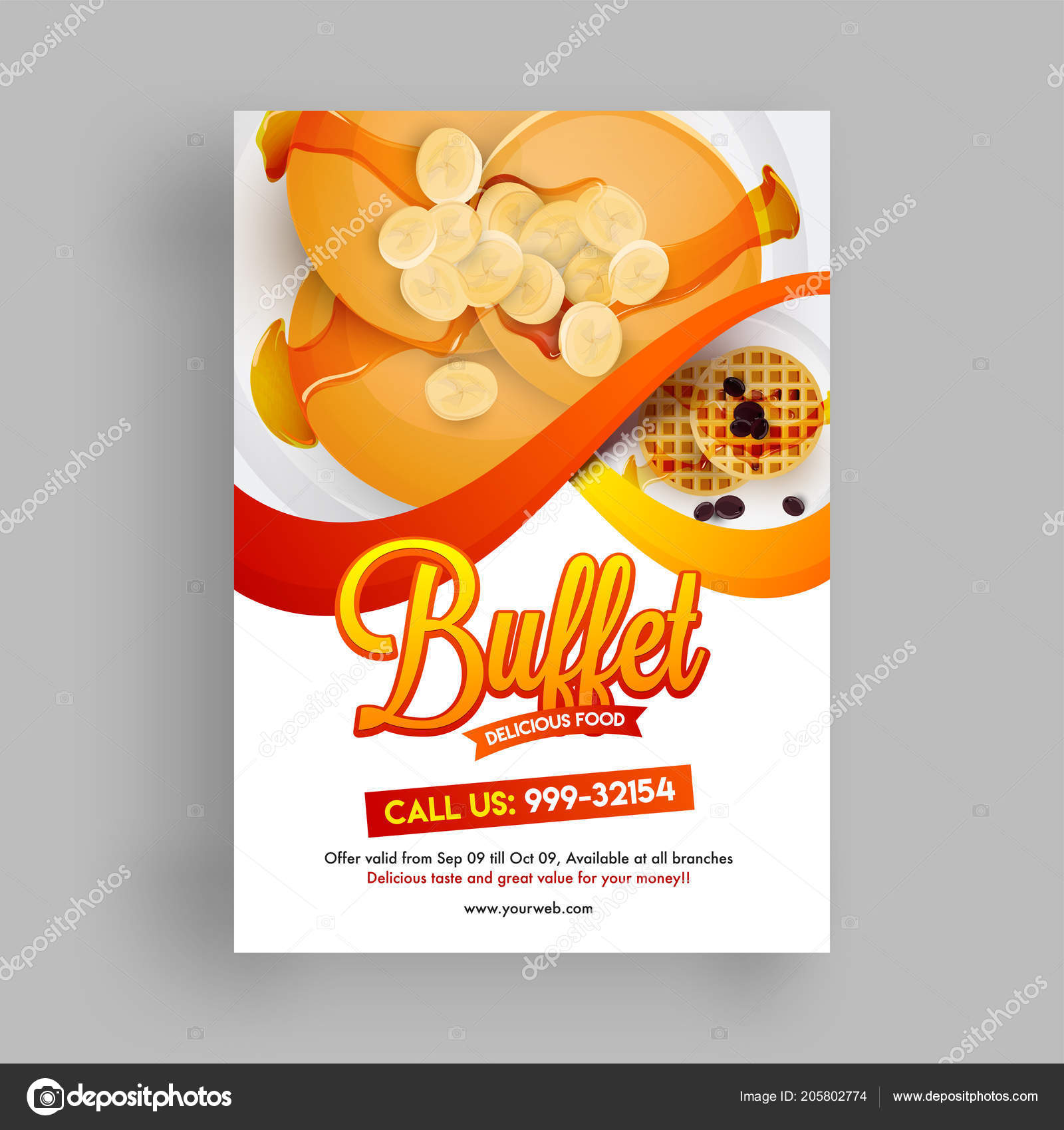 Flyer Design Buffet Delicious Food Venue Details Stock Vector by ...
