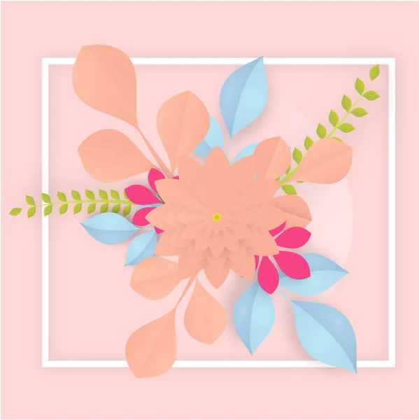 Beautiful paper flowers with frame. Stock Vector Image by ...