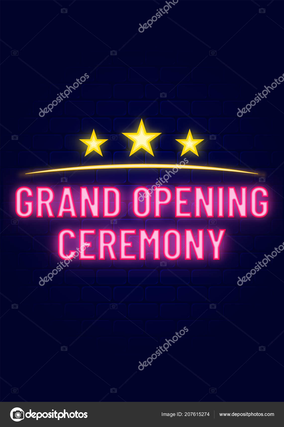 Neon Text Grand Opening Ceremony Blue Backgrond Poster Flyer Design ...