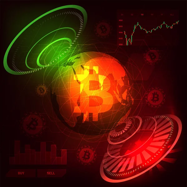 Futuristische Technologie Kryptowährungsbörse Head Anzeige Der Bitcoin ...