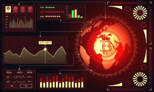 Futuristische Technologie Kryptowährungsbörse Head Anzeige Der Bitcoin ...