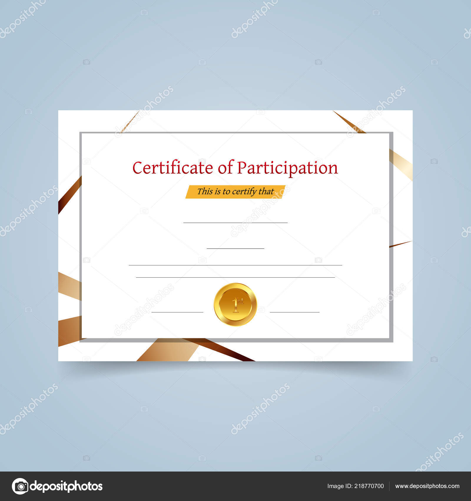 Participation Award Certificate Template | PDF Template