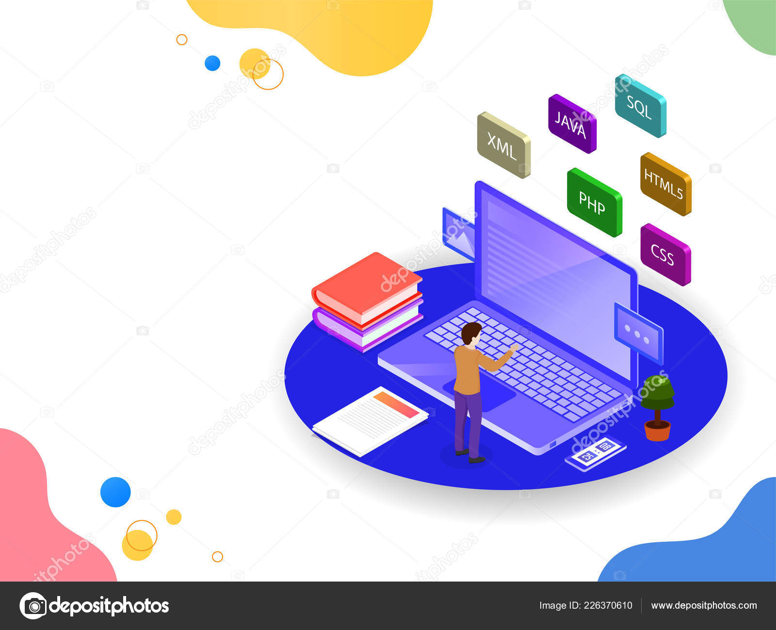 Software Development Programming Concept Based Isometric Design Analyst Analysis Data Stock ...
