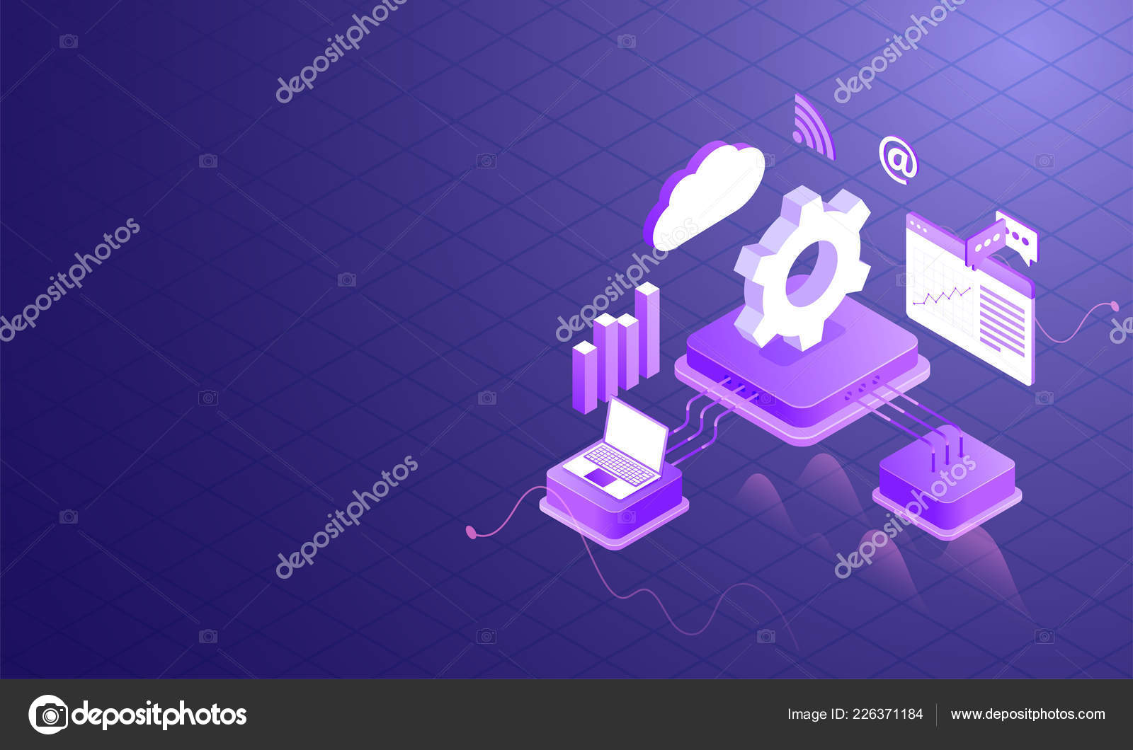 Data Management Concept Illustration Laptop Multiple Business ...