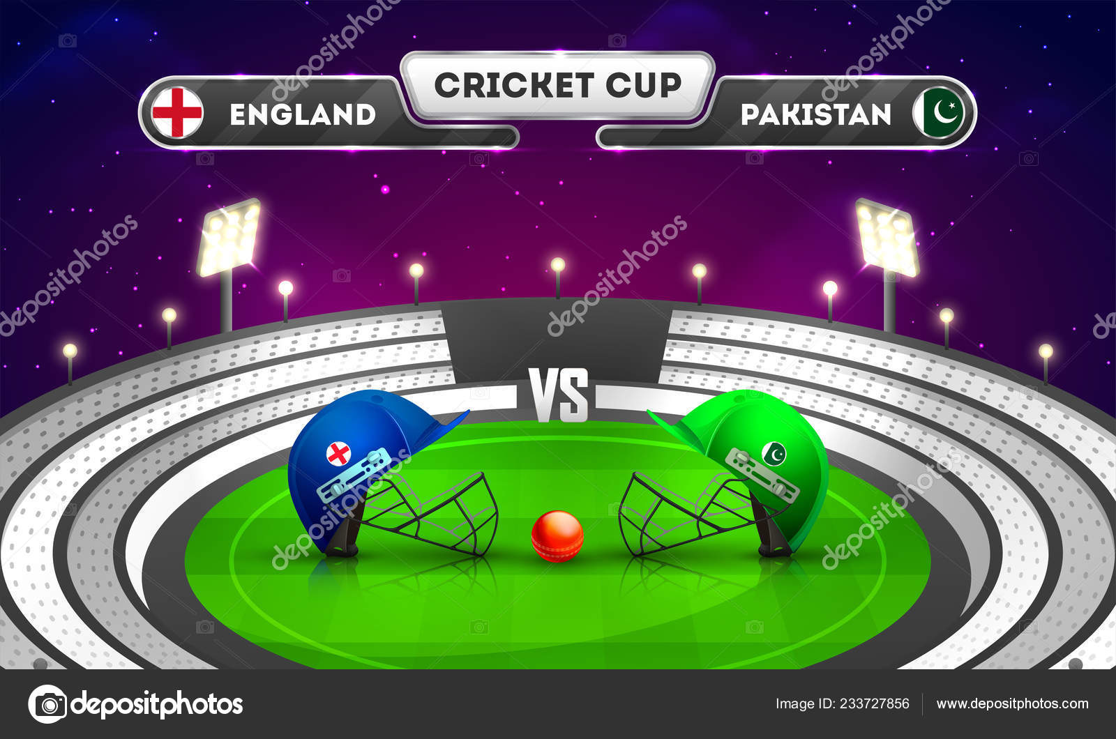 Banner Poster Design Cricket Match England Pakistan Illustration ...
