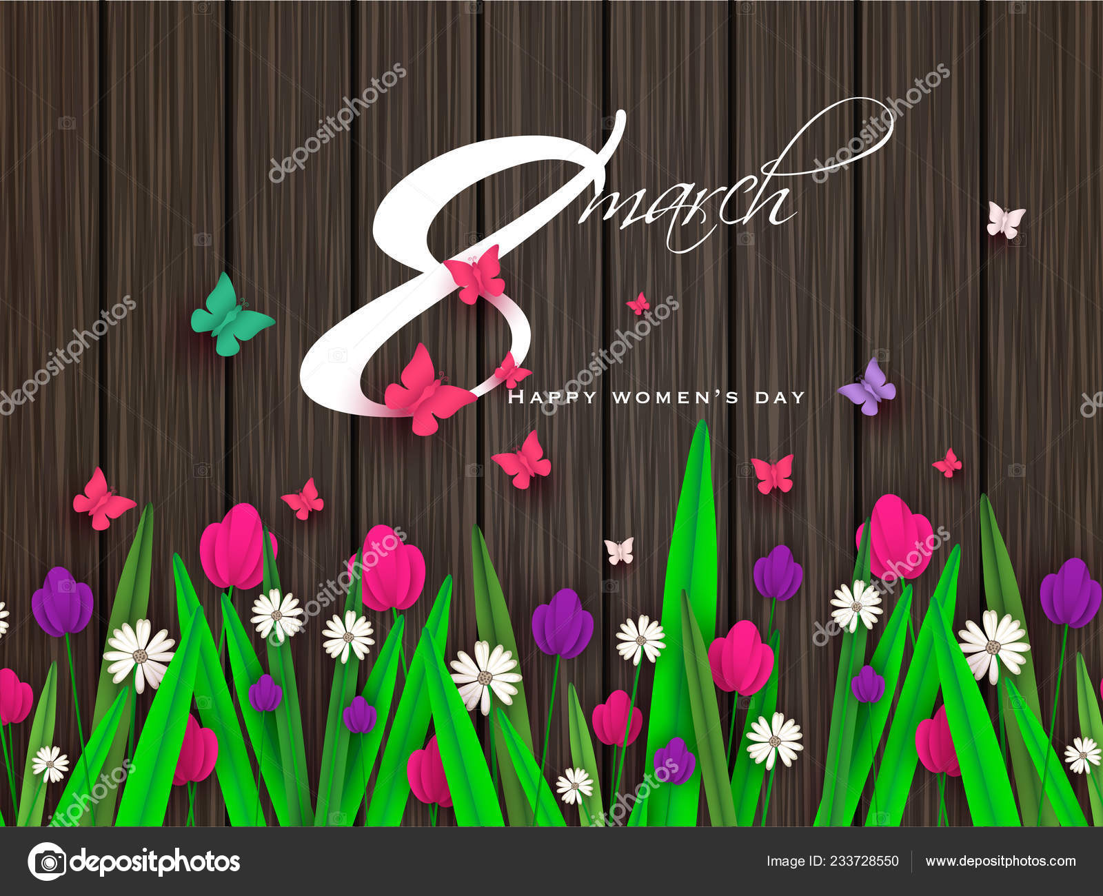 March Celebration Poster Greeting Card Design Decorated Colorful ...