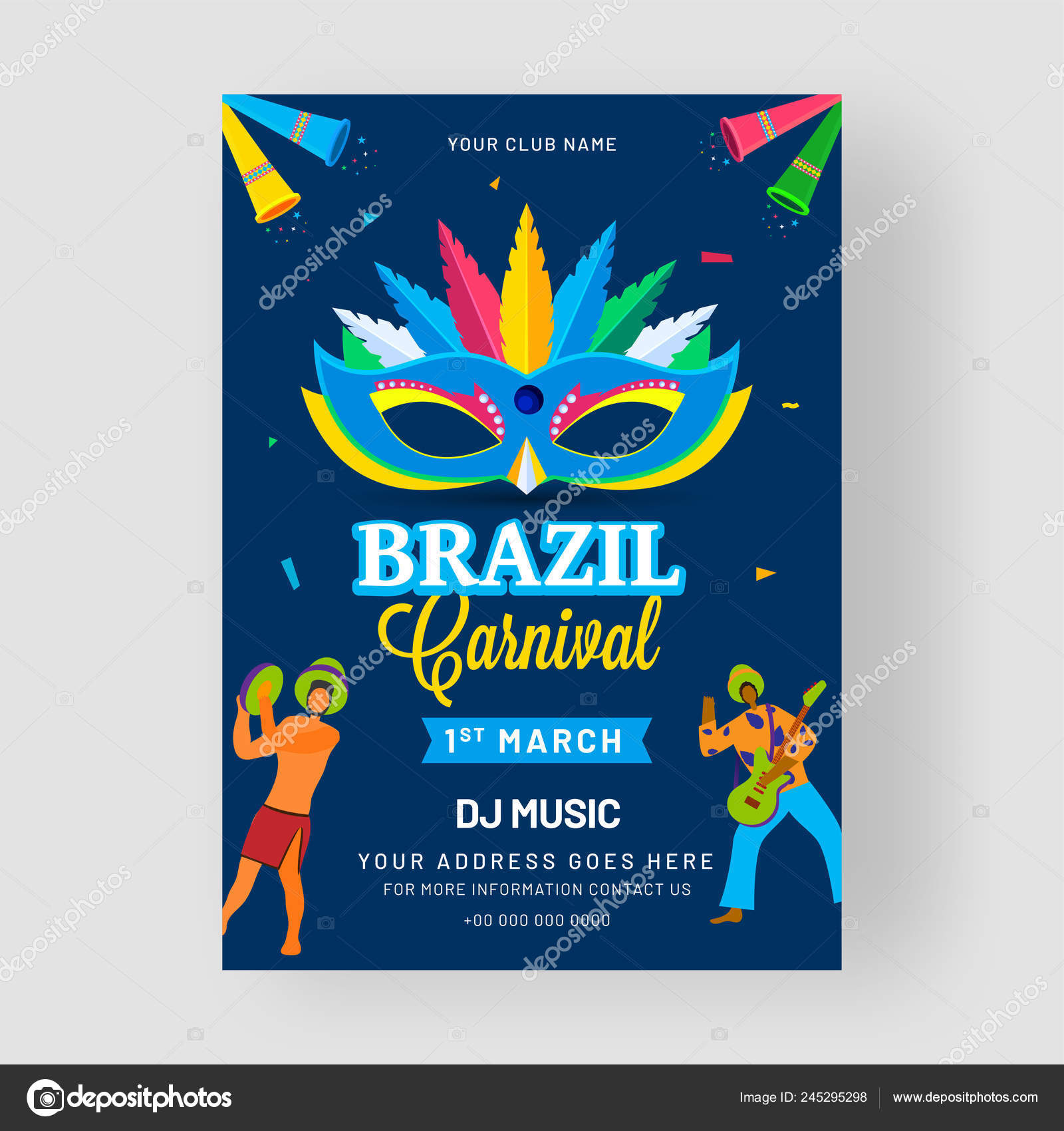 Brazilian Carnival Mask Template