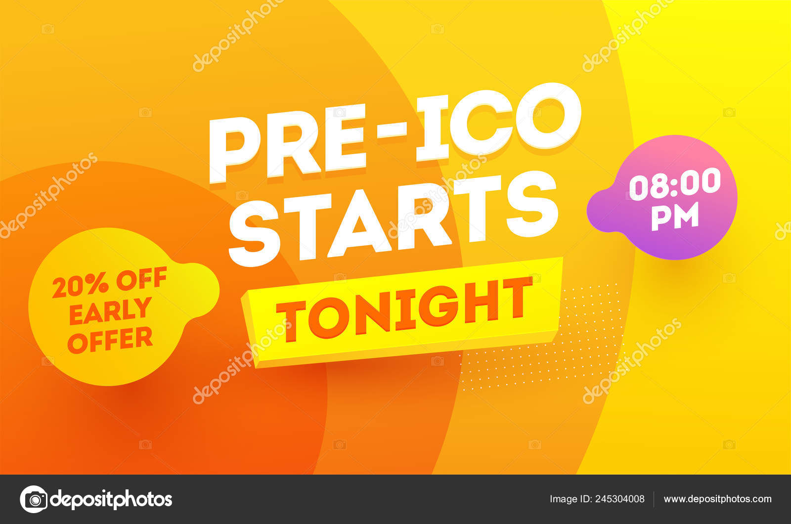 Pre Ico Sale Banner Poster Design Special Discount Offer Stock Vector ...