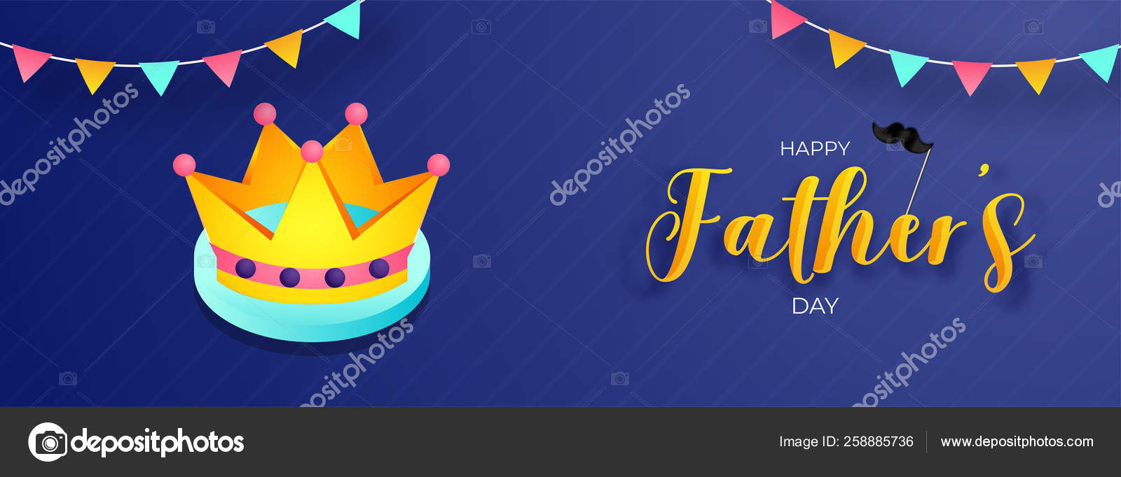 Happy Father's Day header or banner design with illustration of Stock ...