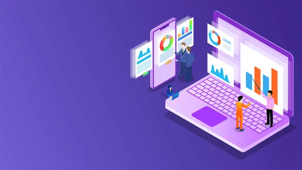 Illustration Magnifying Glass Bar Graph Business Analytics Analysis Data Company Stock Vector ...