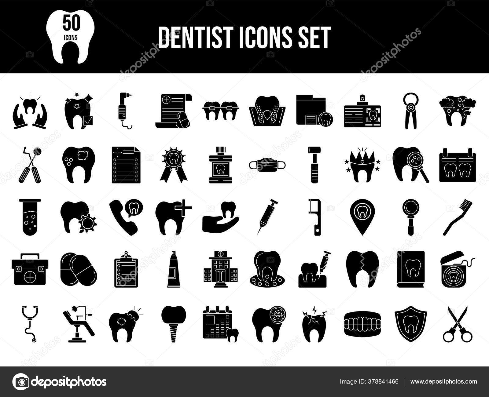 Dentist Icon Set Flat Style Stock Vector By ©alliesinteract 378841466