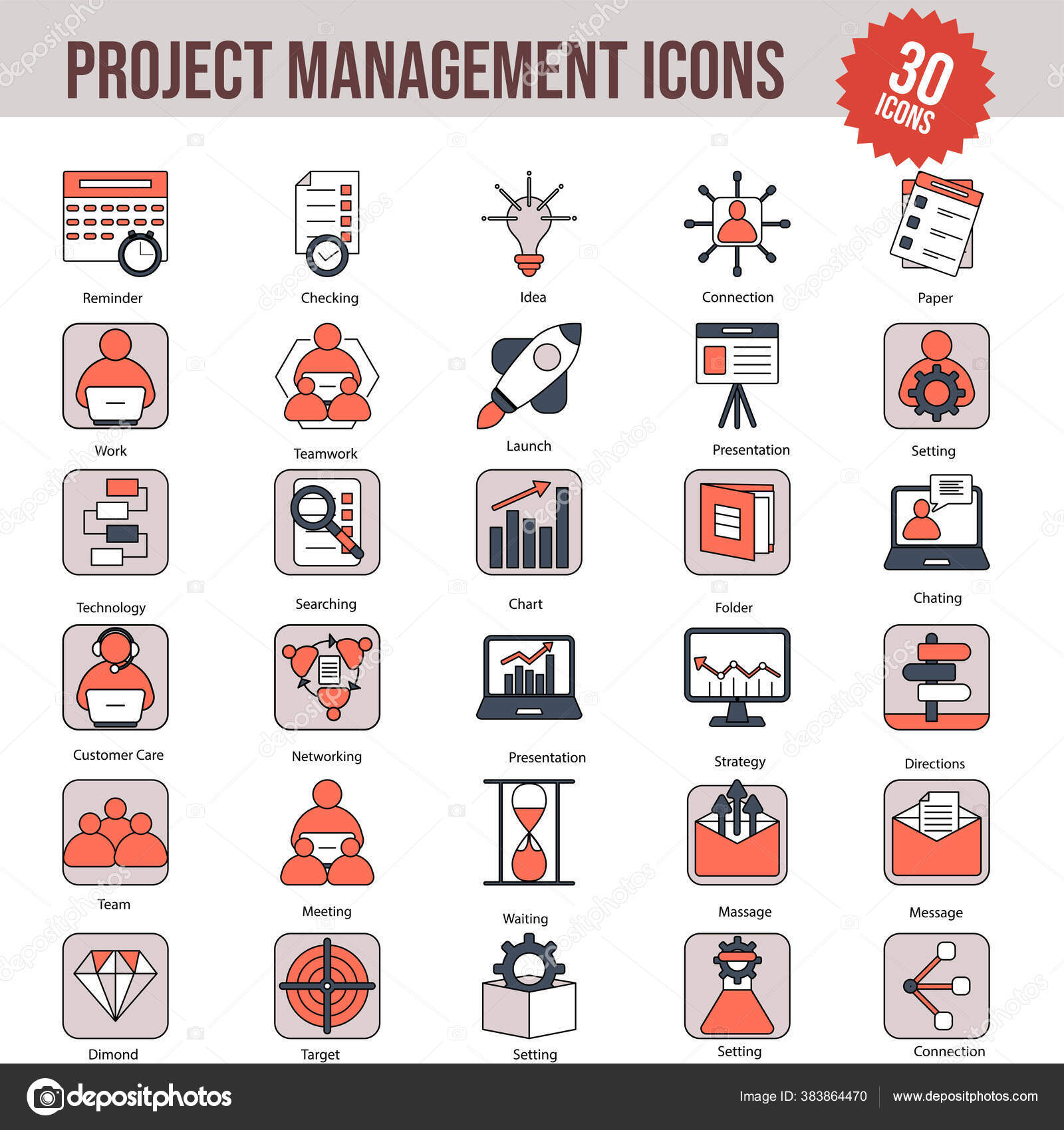 Project Management Colorful Icon Set Stock Vector by ©alliesinteract ...
