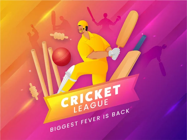 Cricket Championship Team Based Template Design Violet Color Cartoon ...