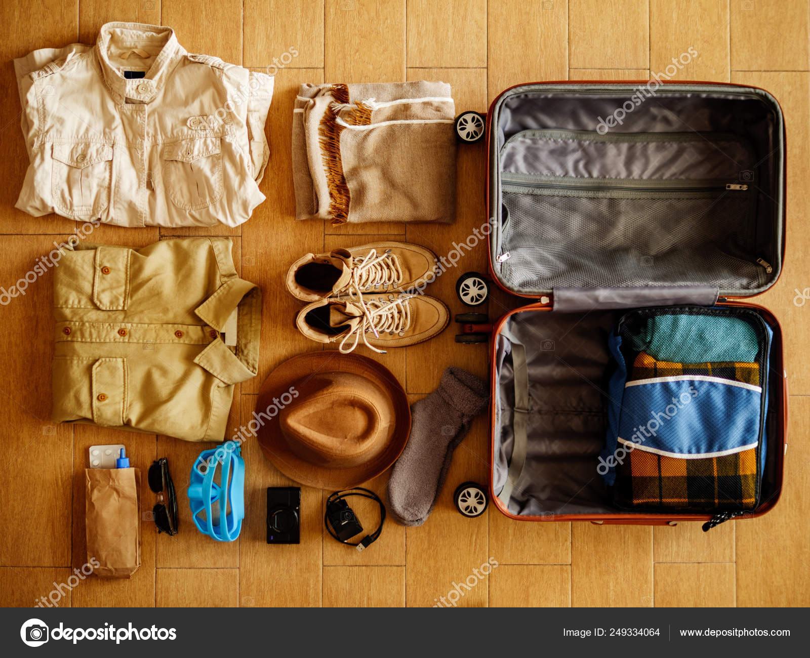 Open Packed Suitcase