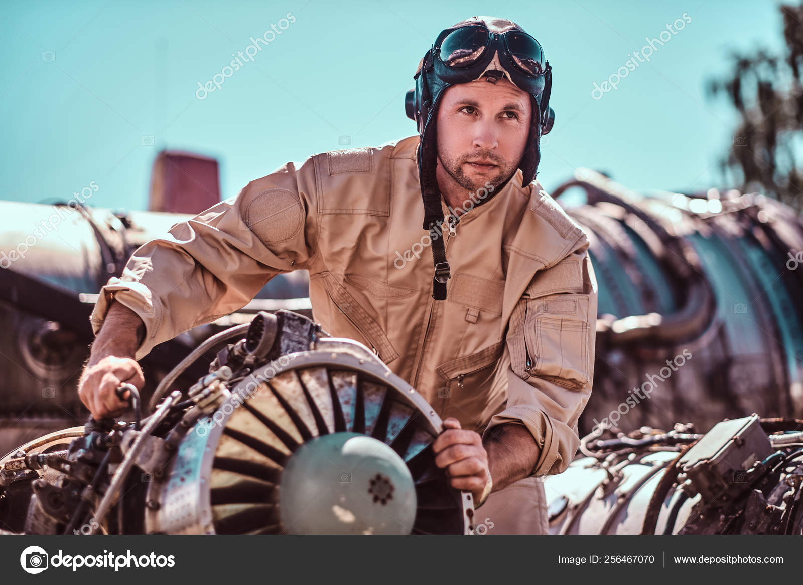 Man with jets turbine Stock Photo by ©fxquadro 256467070