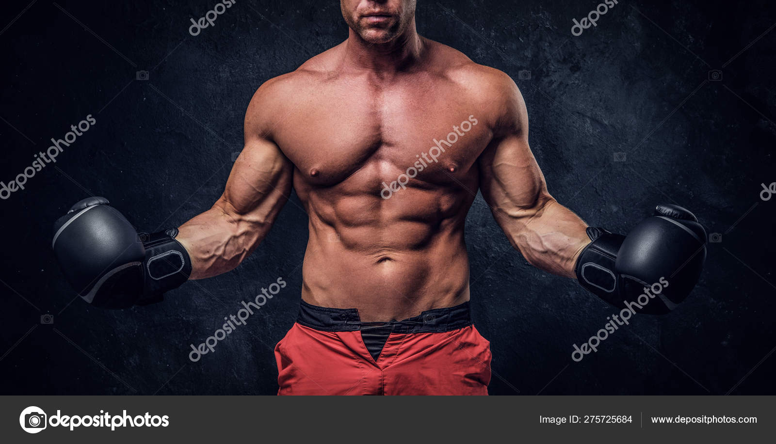 Muscular boxer is warming up before sparring Stock Photo by ©fxquadro ...