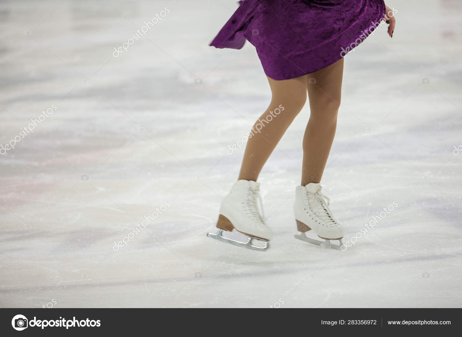 Figure skating, ice skating training. Feet skater on the ice Stock ...