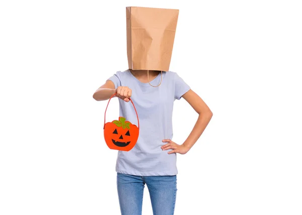 Girl with paper bag over head Stock Photo by ©DenisNata 341401100