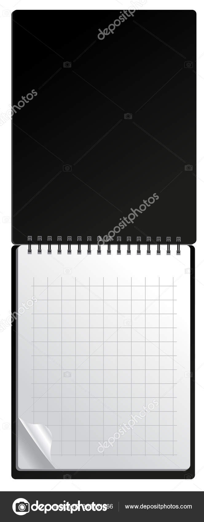 Open Black Notebook Page Curl Stock Vector by ©yadviga 386331266