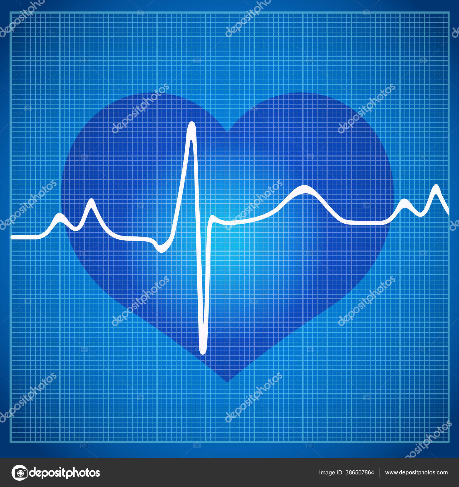 Healthy Heart Cardiogram Background Box Ecg Stock Vector by ©yadviga ...