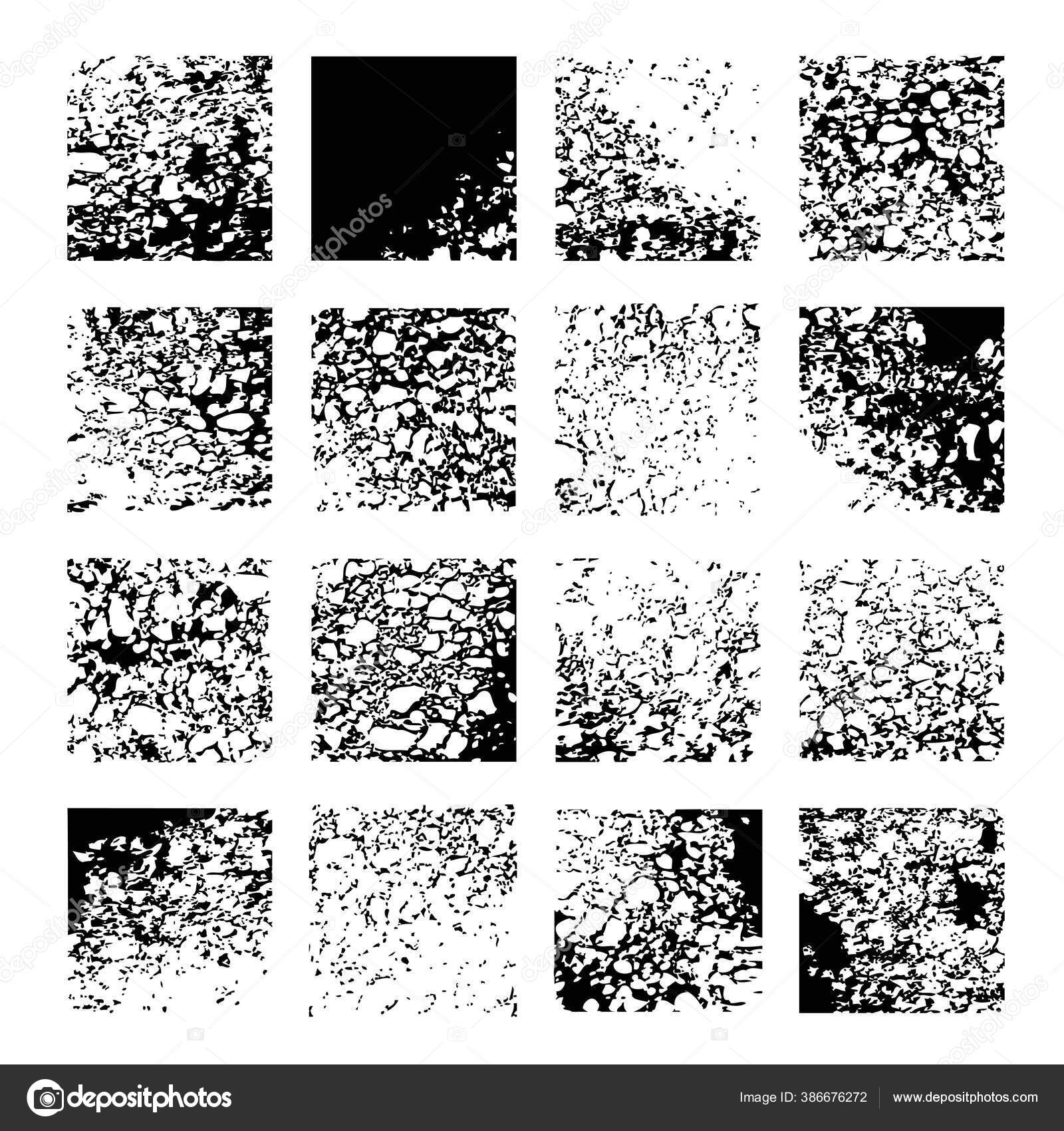 Big Set Texture Abstract Imprint Thick Paint Isolated White Background ...