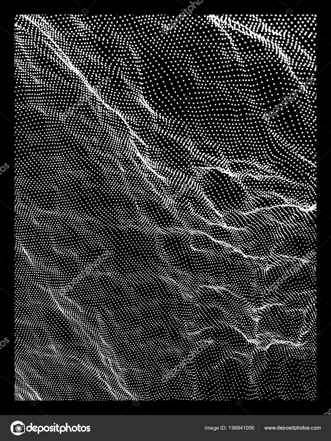 Array with Dynamic Particles. 3d Futuristic technology style. Abstract ...