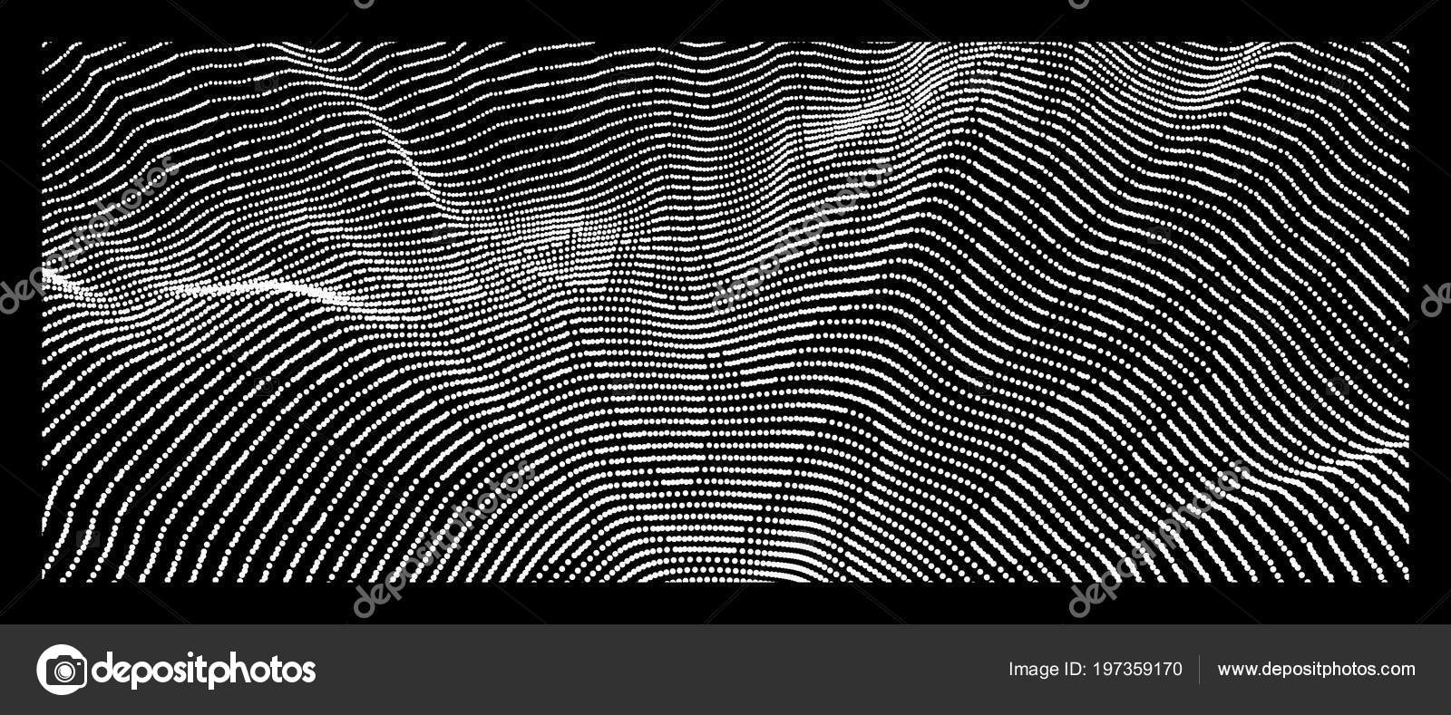 Array with Dynamic Particles. 3d Futuristic technology style. Abstract ...