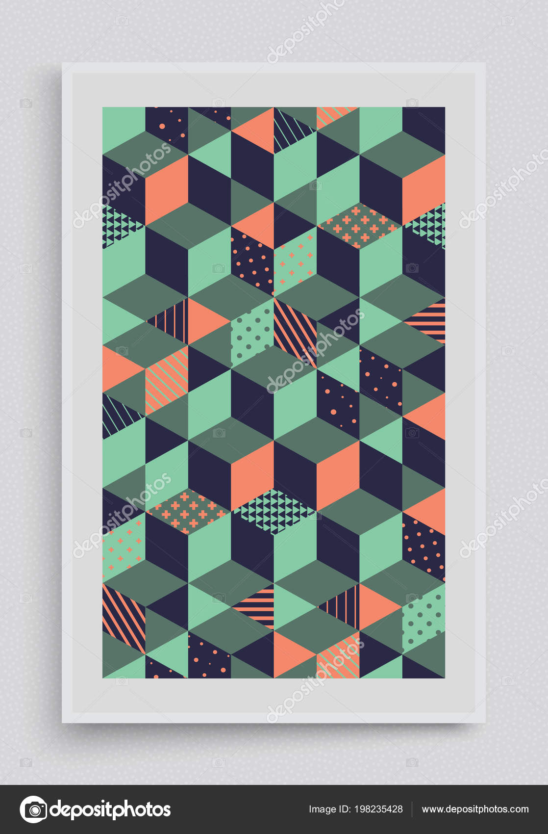 Cover Design Template Blocks Structure Background Vector Illustration Stock Vector Image By